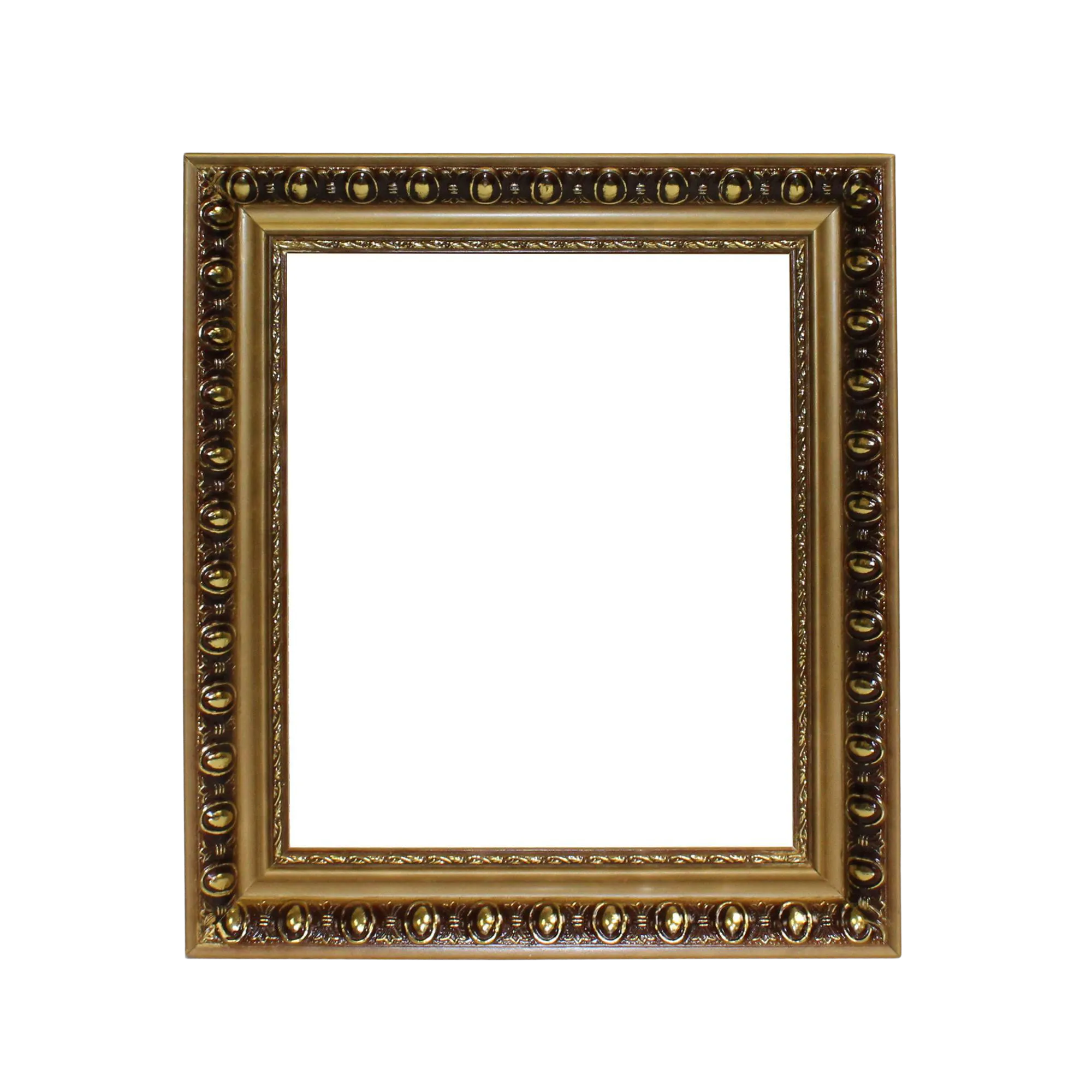 Wood Golden Scroll Motif Rim Rectangular Picture Painting Frame | Chairish
