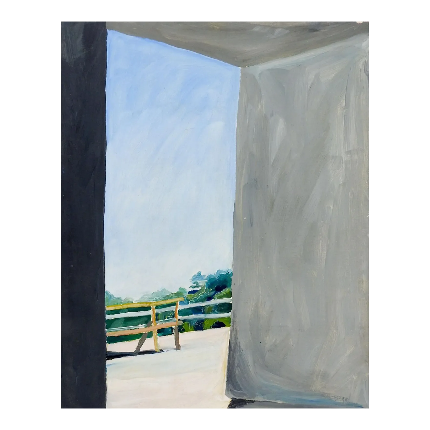 Contemporary Abstract Rooftop View Painting | Chairish