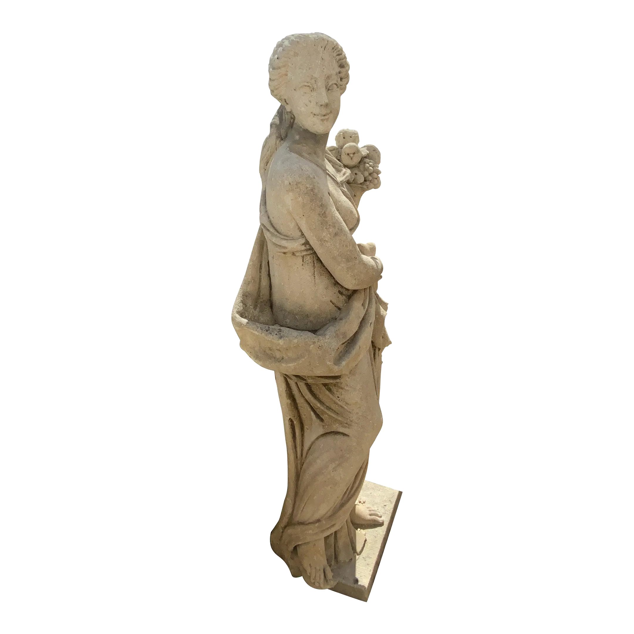 19th Century Hand Carved Limestone Four Seasons Statue | Chairish