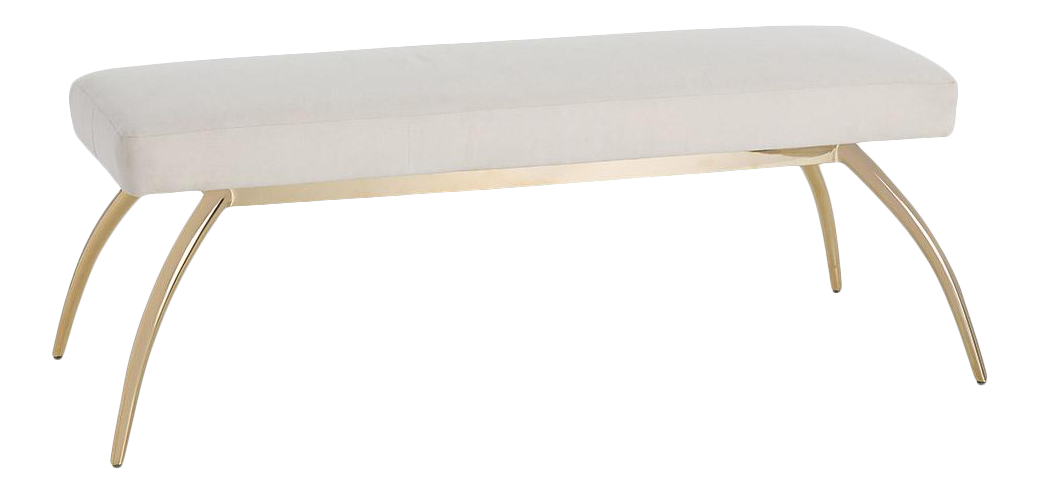 Asta Bench by Arteriors With Polished Brass Legs | Chairish