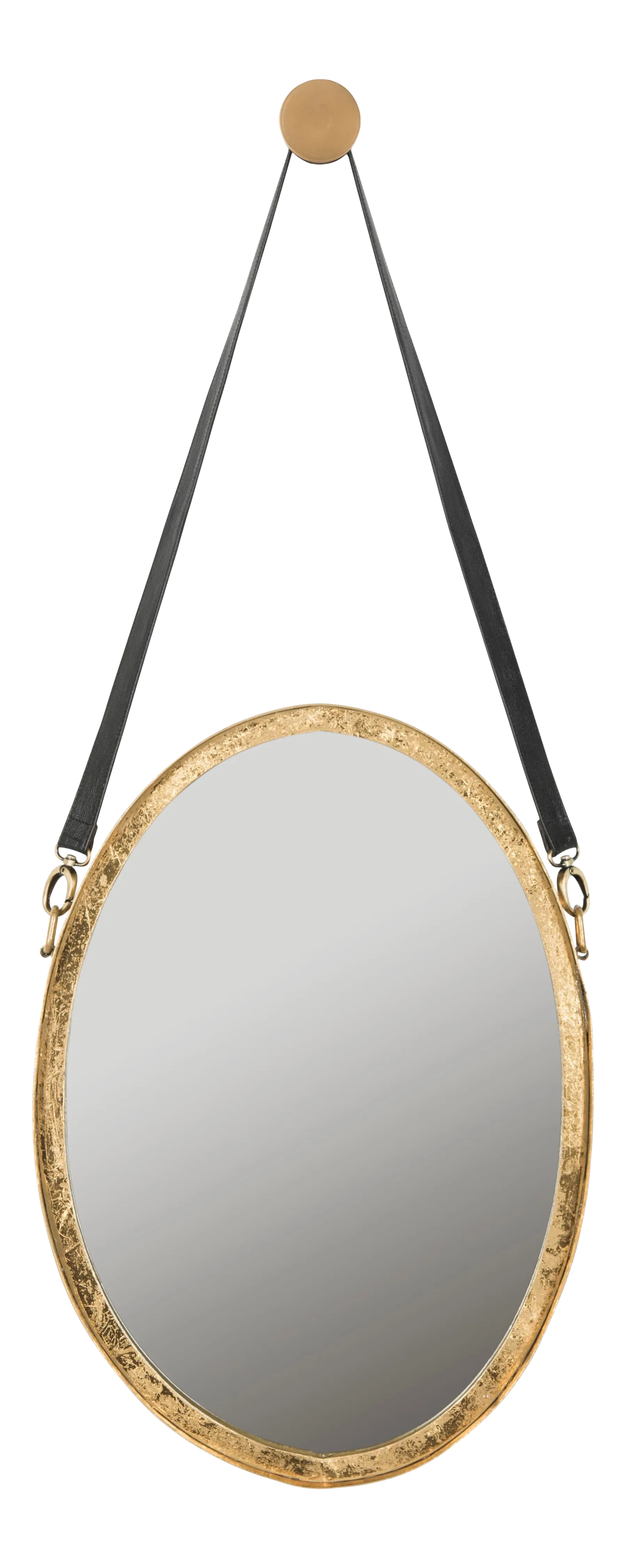 Strap Mirror in Antique Gold | Chairish