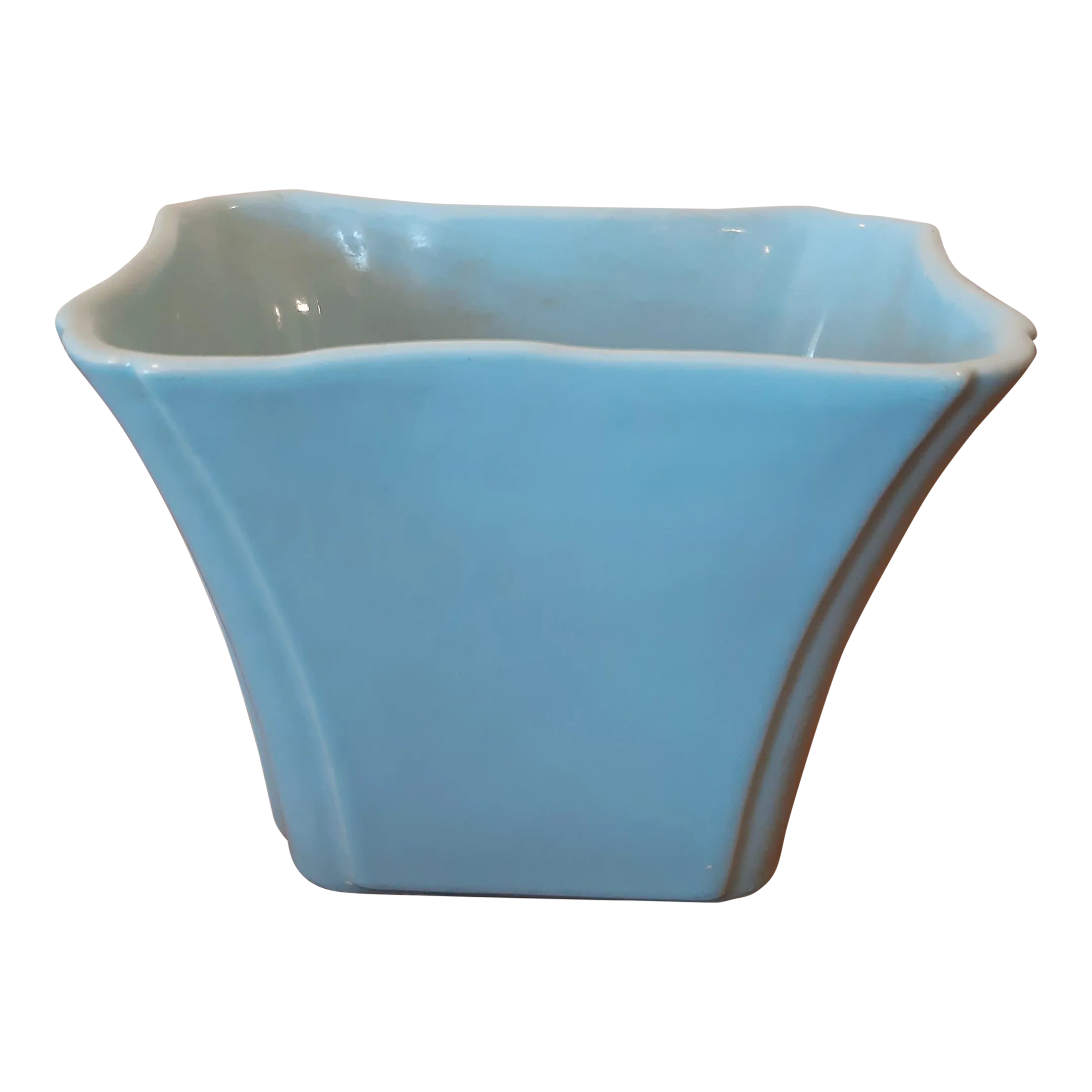 Texas Mid Century Blue Pottery Vase by Alamo Pottery | Chairish