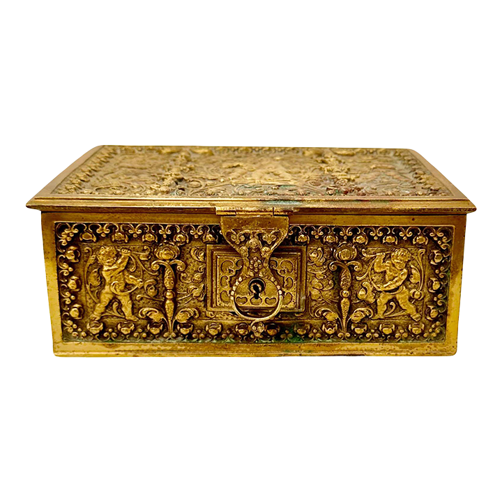 Late 19th Century Renaissance Revival Style Bronze Box | Chairish