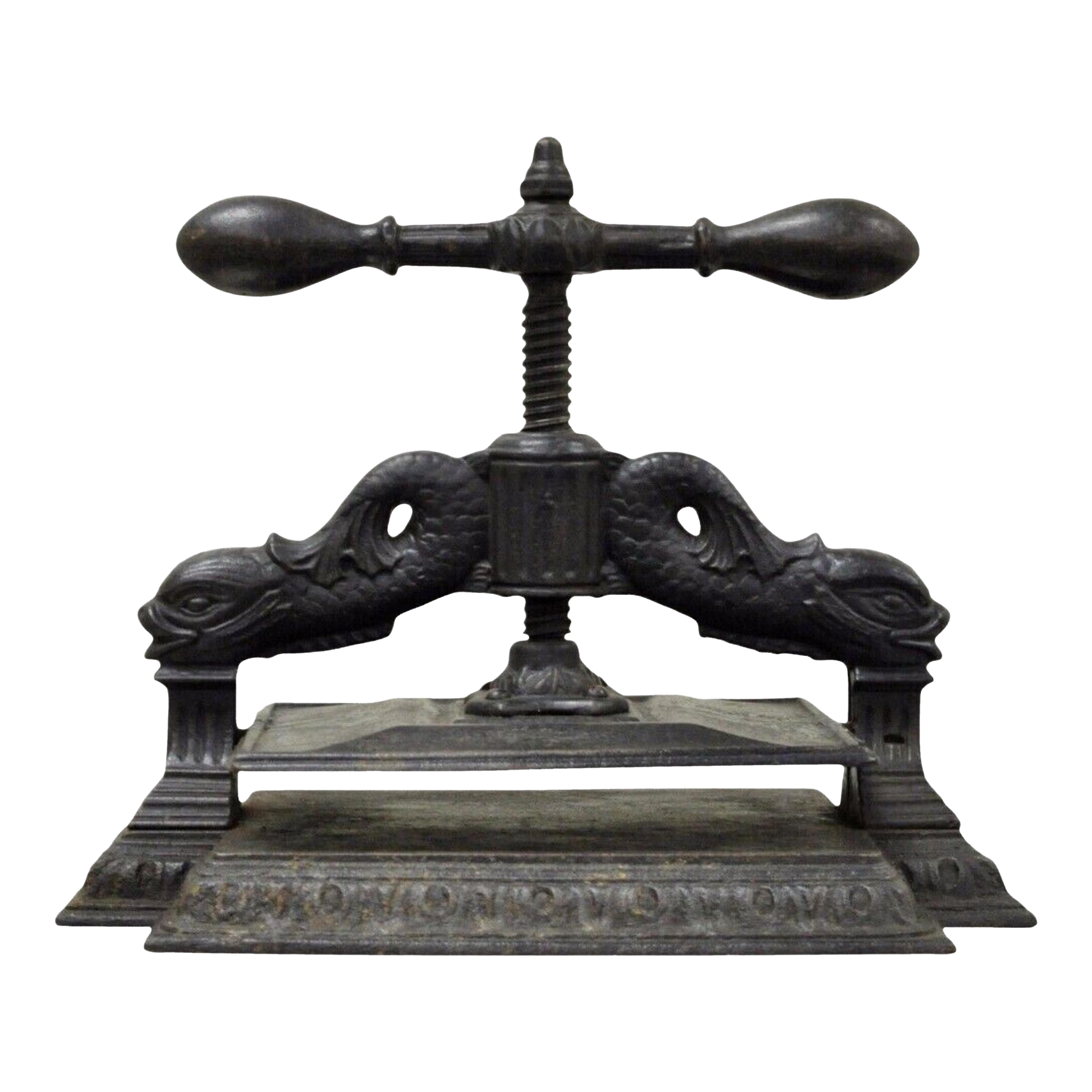 Antique 19th Century Cast Iron Classical Figural Dolphin Victorian Book ...
