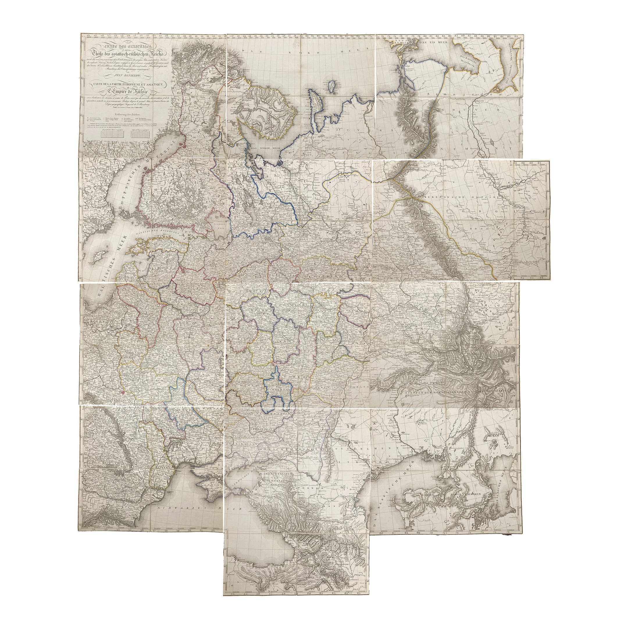 1812 Large Wall Map of Napoleonic Campaign in Russia | Chairish