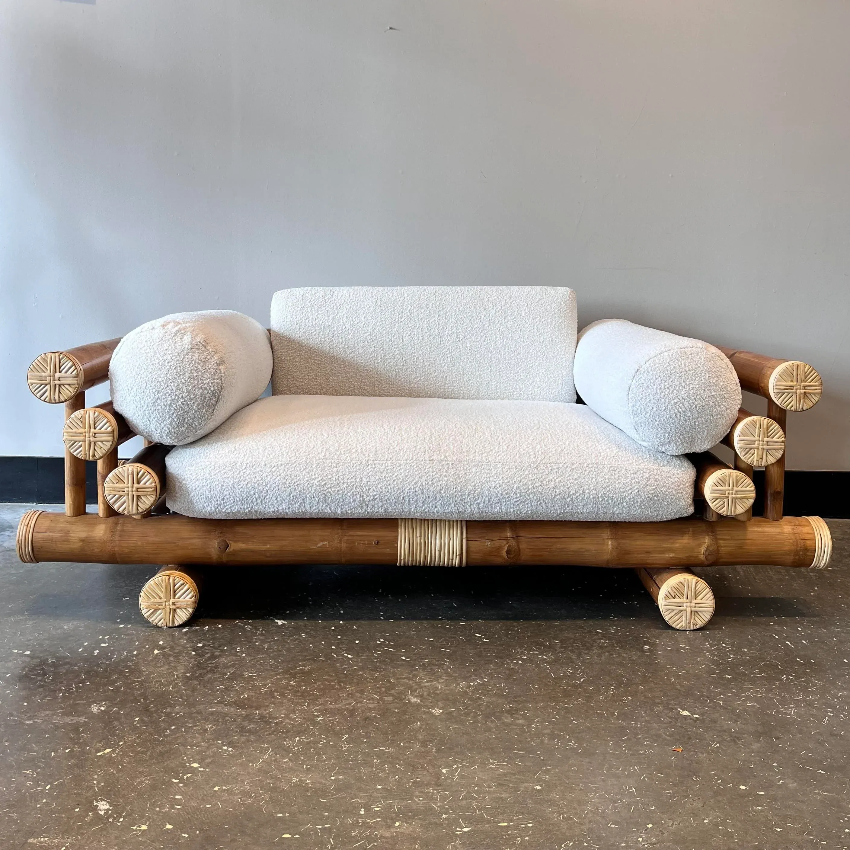Late 20th Century Bamboo Loveseat Sofa