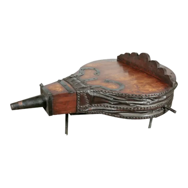 Large 19th Century French Blacksmith Forge Bellows Coffee Table | Chairish