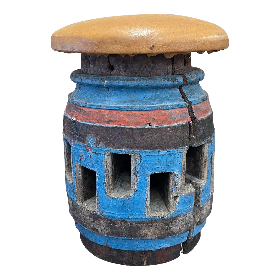 Antique Repurposed Wagon Wheel Hub Decorative Wooden Art Piece | Chairish