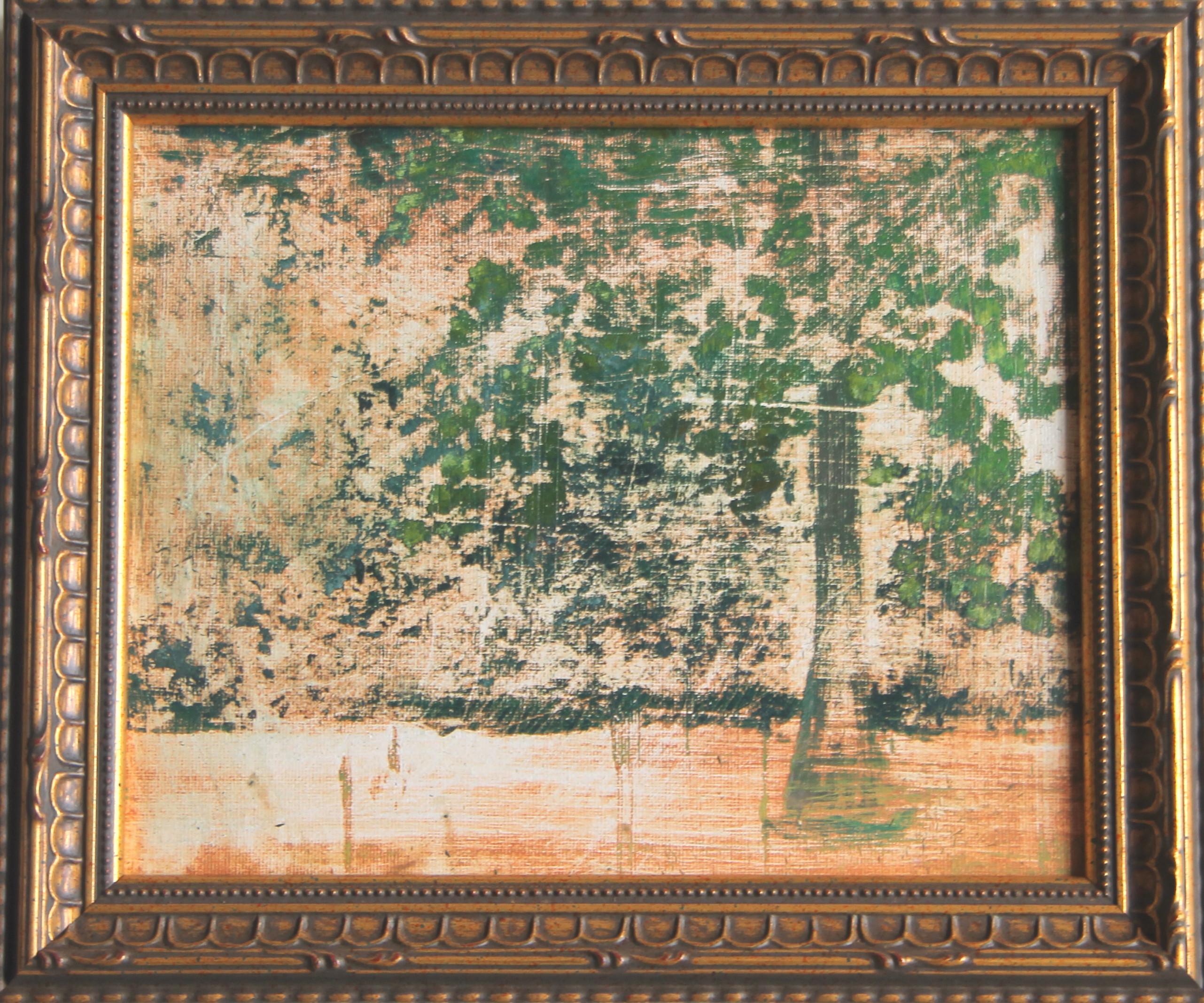 Chinoiserie Abstract Green Tree Botanical Original Oil Painting by Cleo ...