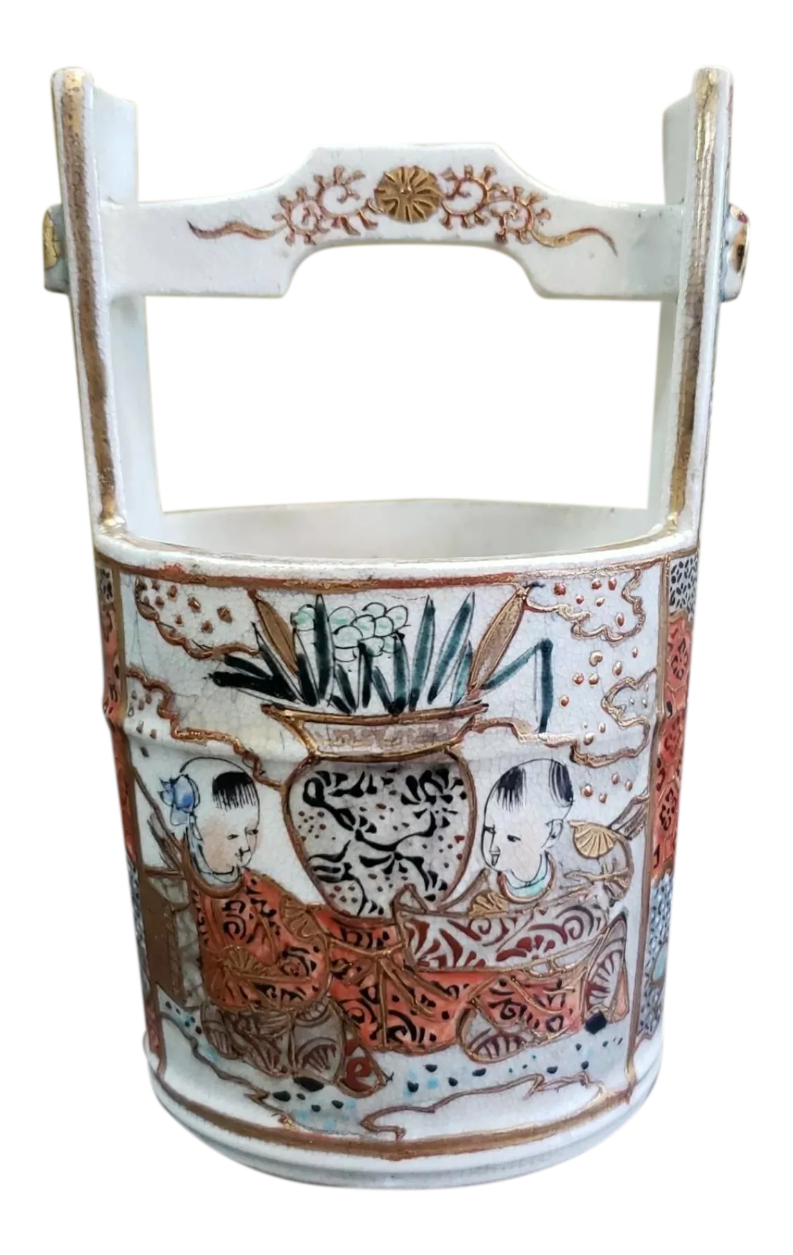 Late 19th Century Japanese Satsuma Porcelain Well Bucket, Meiji Period ...