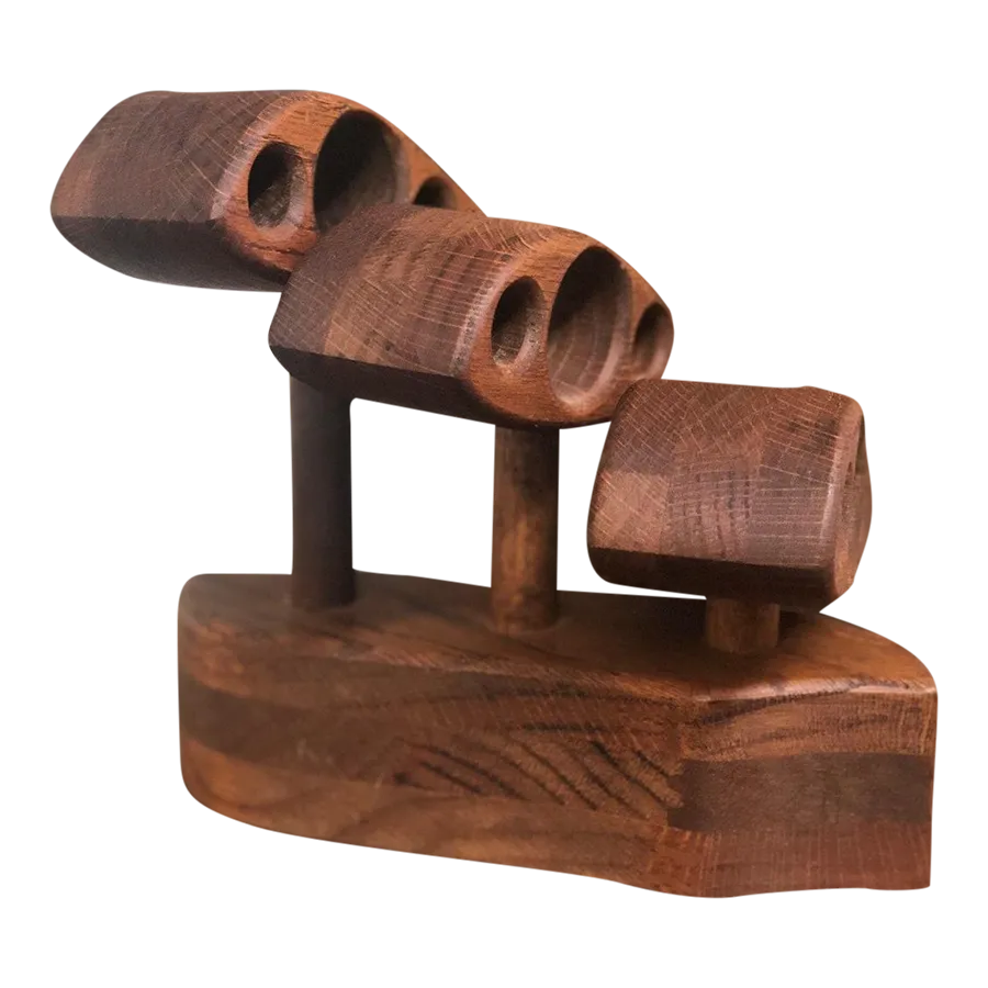 Vintage Mid-Century Modern Abstract Wood Fish Art | Chairish