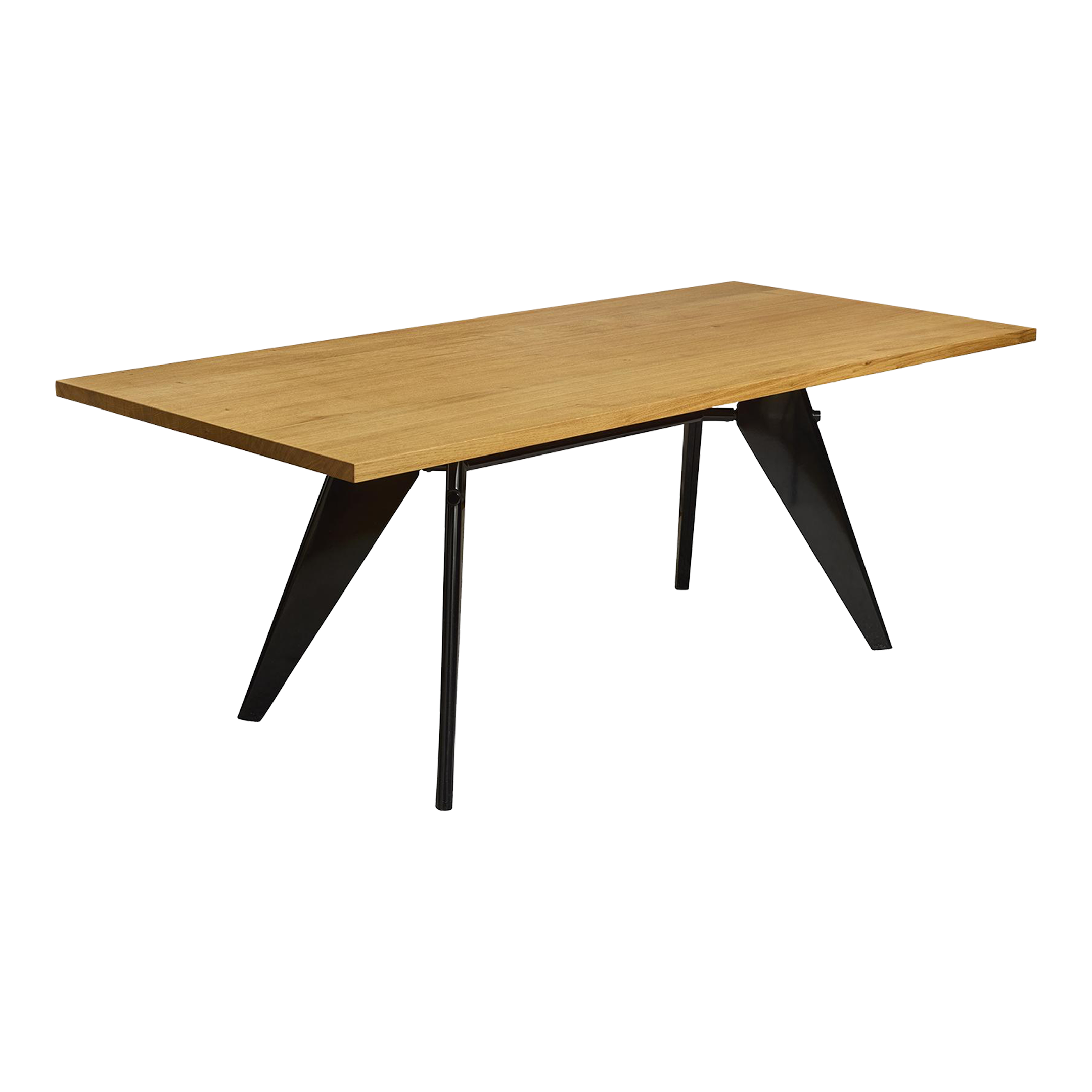Vitra Em Table in Solid Natural Oak and Deep Black by Jean Prouvé ...