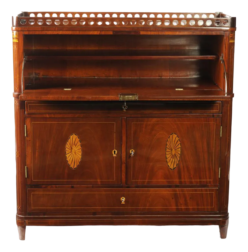 Cabinet with Fold-Out Writing Table, Denmark, 1835 | Chairish