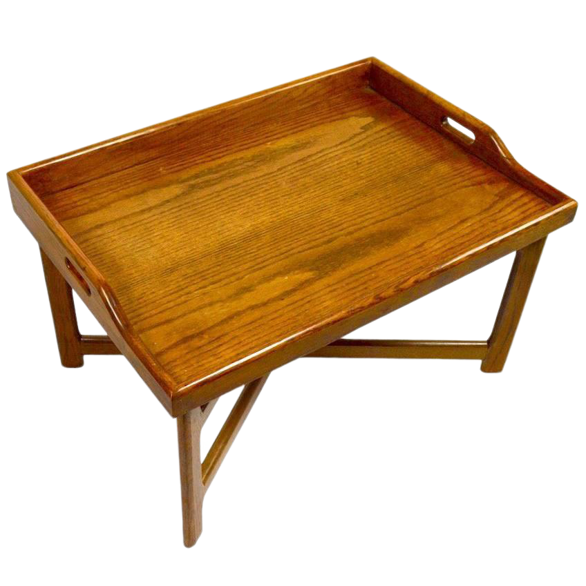 Solid Oak Tray Top Table | Chairish