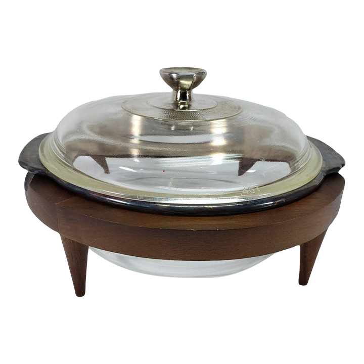 Mid Century Modern Dorothy Thopre Style Danish Walnut Wood & Glass ...