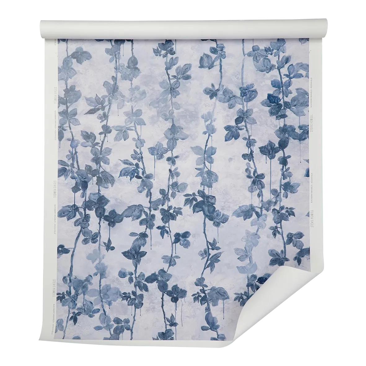 Blackberry Brambles Aegean Blue Wallpaper | Chairish