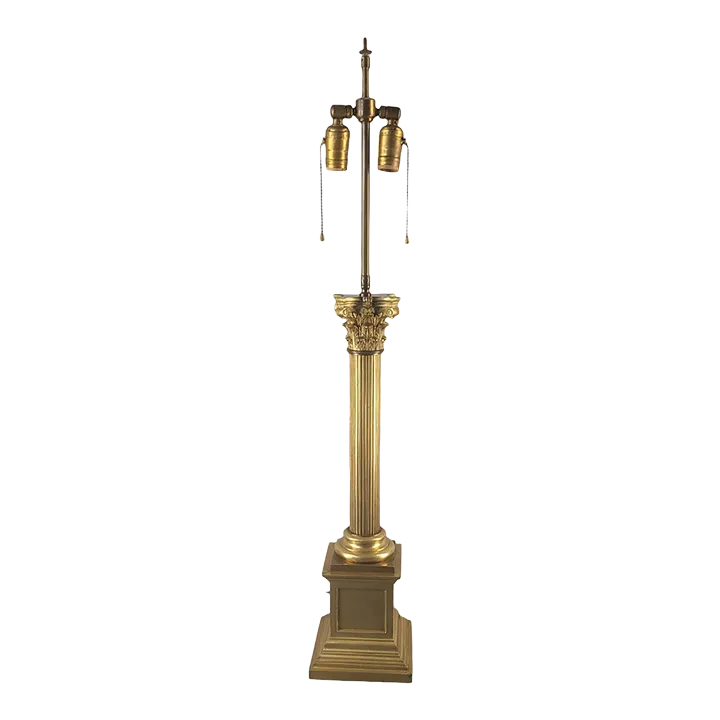 Early 20th Century Neoclassical Greek Column Ornate Brass Banquet Table ...