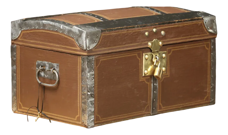Doll Trunk with Padlock and Key, 1920s | Chairish