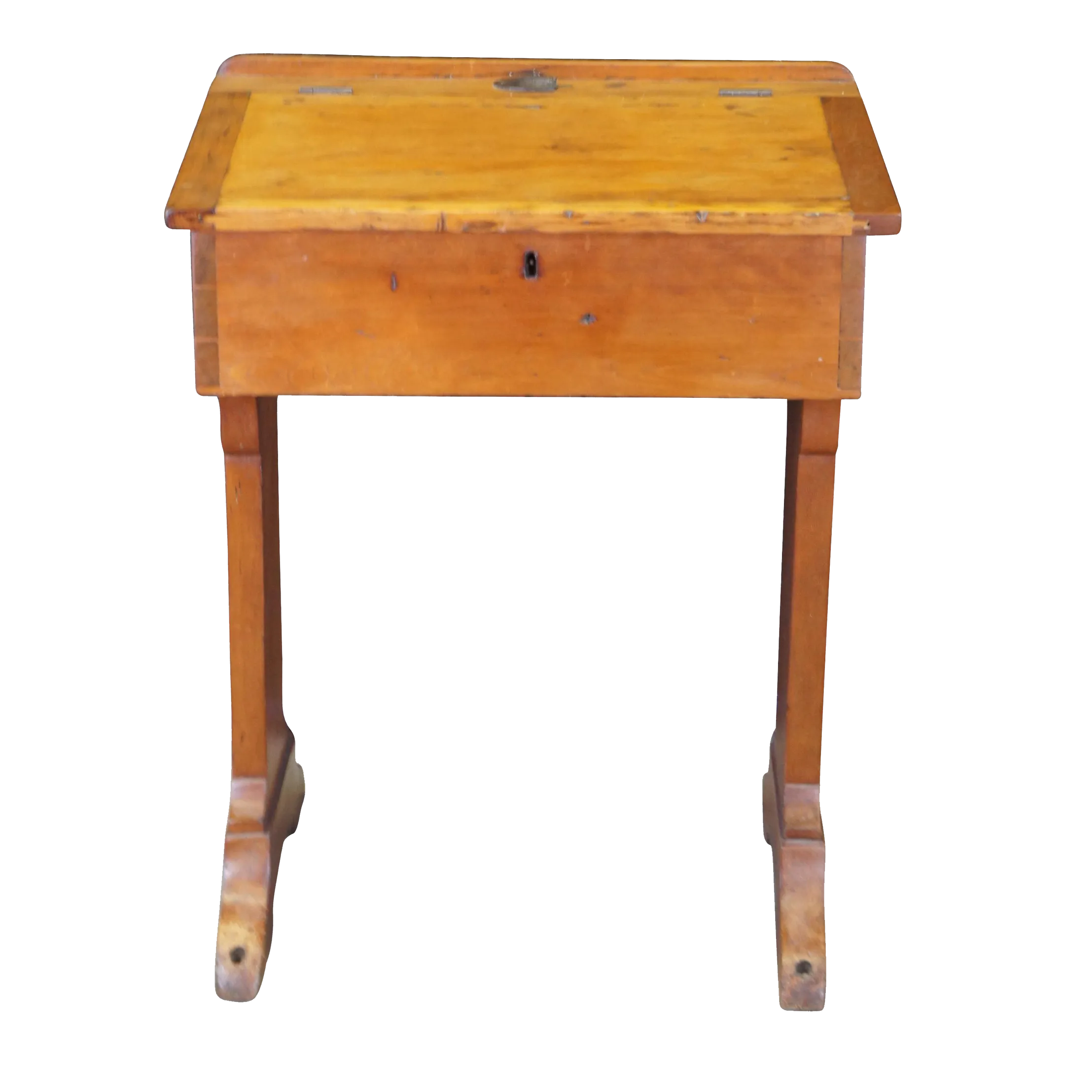 Early 20th Century Primitive Antique Early American Country Farmhouse Slant Top School Writing Desk Chairish