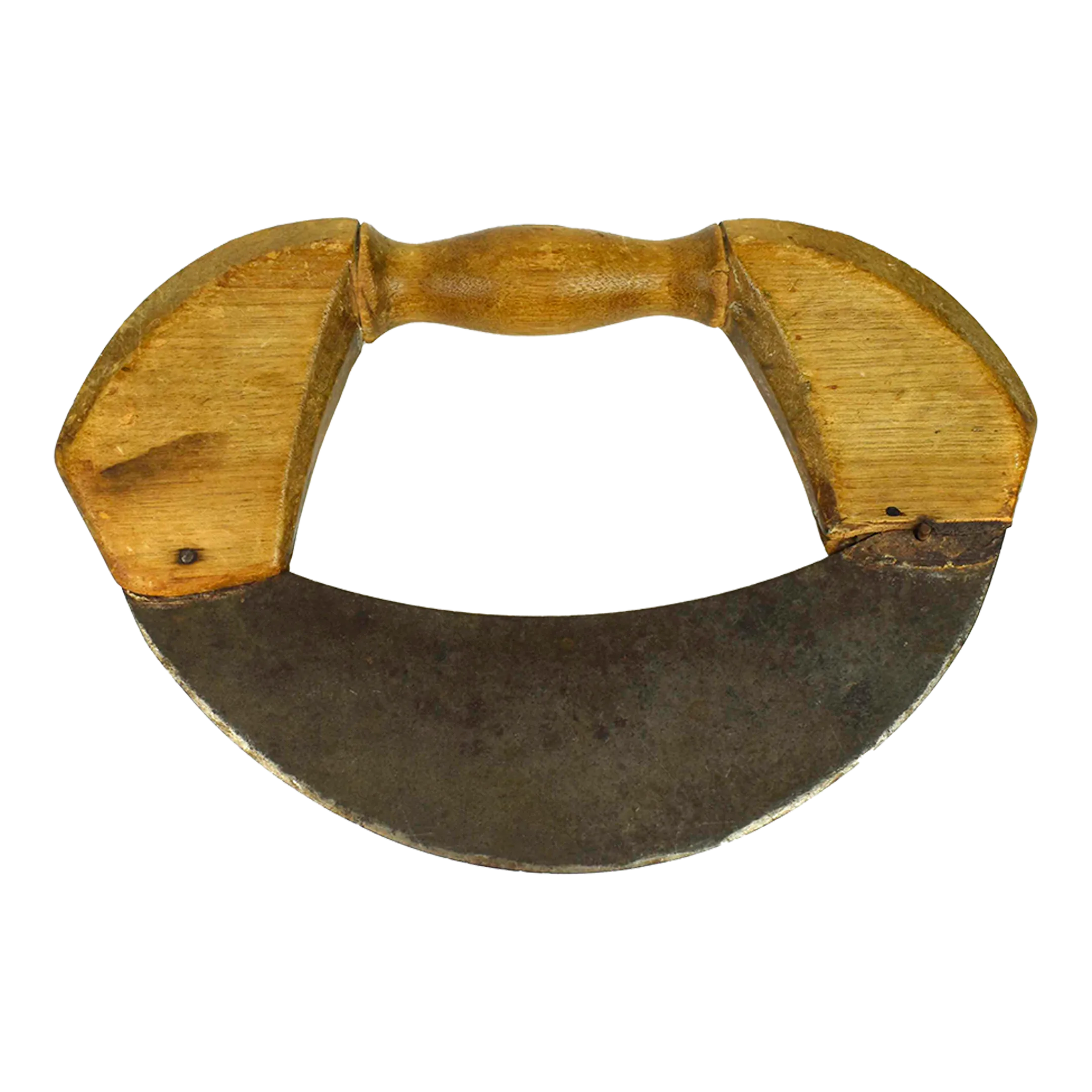 Early 20th Century Primitive Lulu Mezzaluna Herb Chopper Knife With ...