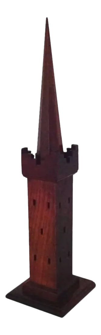 Early 20th Century Architectural Oak Tower Model with Spire | Chairish