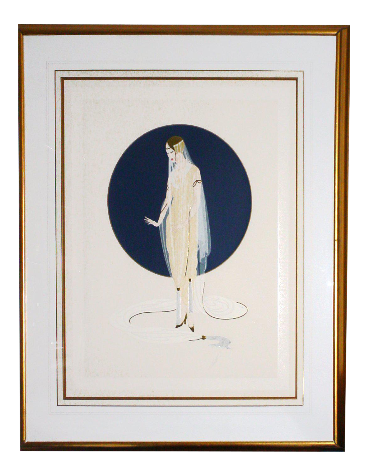 1980s Erté, "Devotion", Art Deco Screenprint | Chairish
