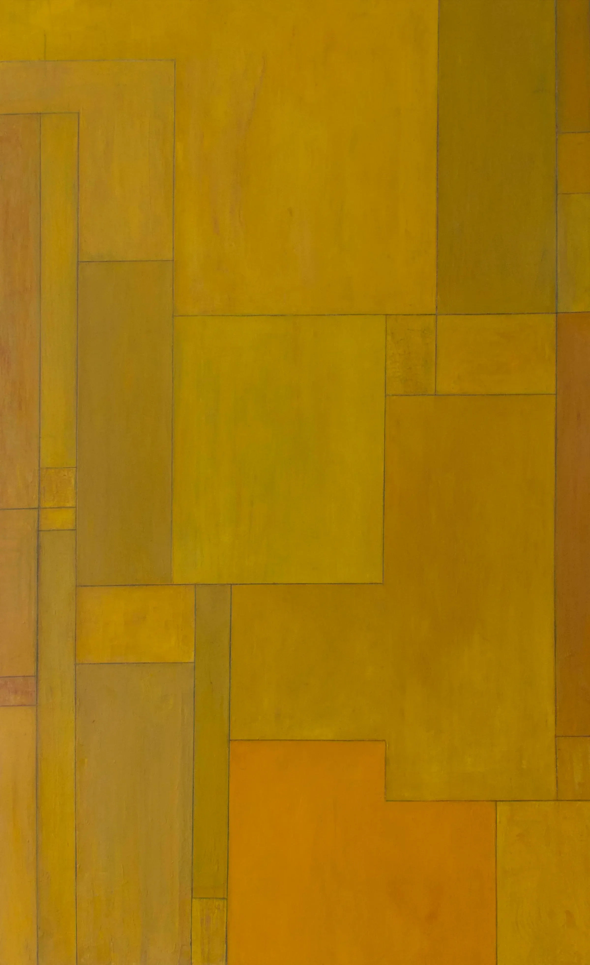 Contemporary Yellow Monochromatic Geometric Abstract Oil Painting ...