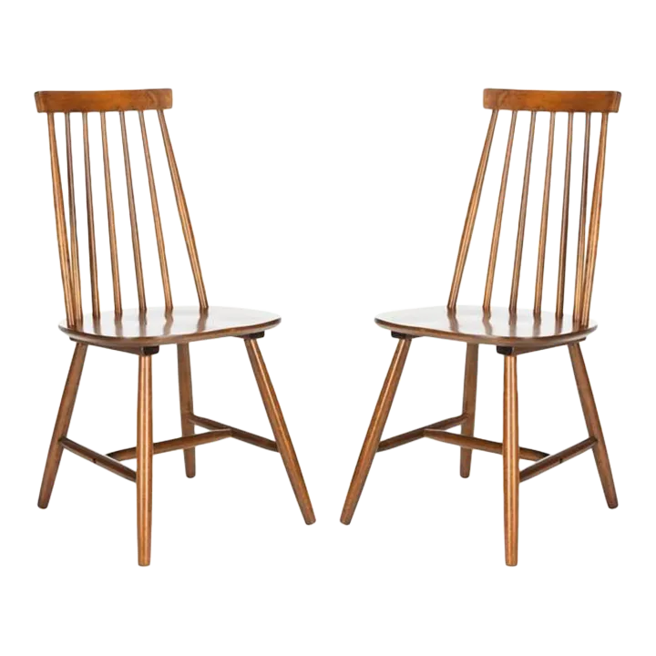 Priam Dining Chair - Walnut, Set of 2 | Chairish
