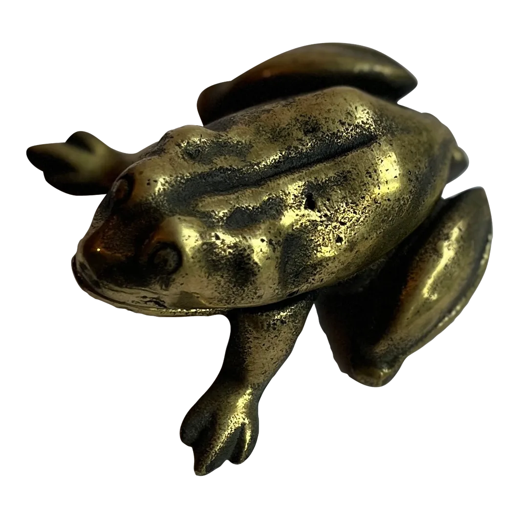 Antique Solid Brass Frog / Toad Hinged With Hidden Compartment, Made in ...