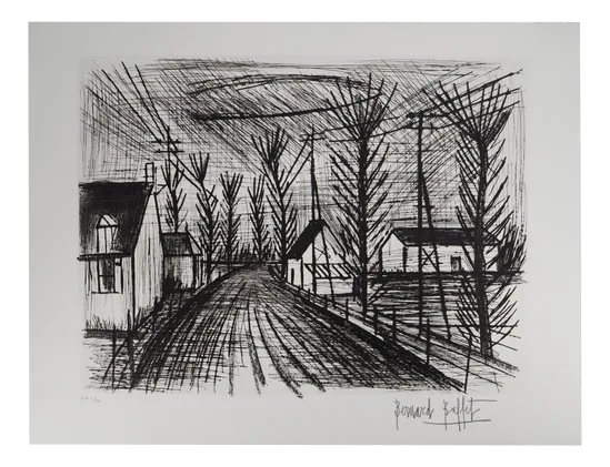 Bernard Buffet, Village Road, Original Engraving | Chairish