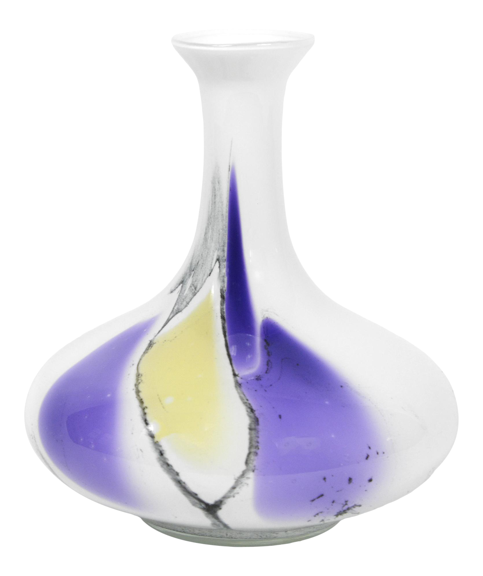 1970s Hand-Blown Glass Colorful Zieher Vase, Germany, | Chairish