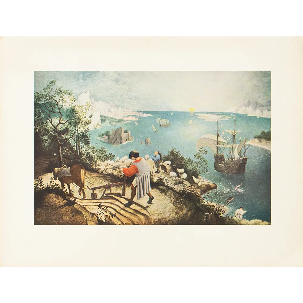 1956 After Pieter Bruegel "The Fall of Icarus", Full-Color Print | Chairish