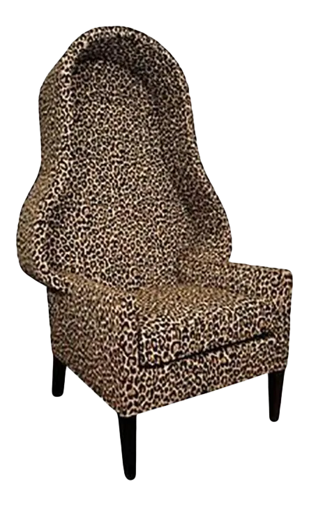 Hollywood Regency Leopard Print Canopy Chair | Chairish