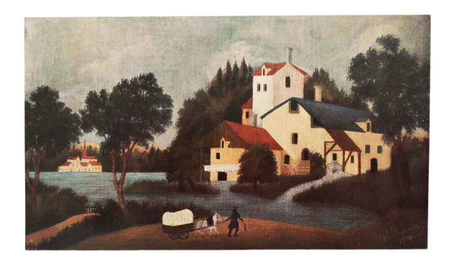 1951 After Henri Rousseau, Original "Landscape With Water Mill ...
