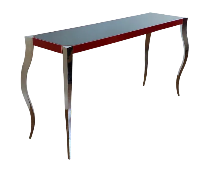 Curtis Norton Sculptural Console Table in Stainless Steel and Painted ...
