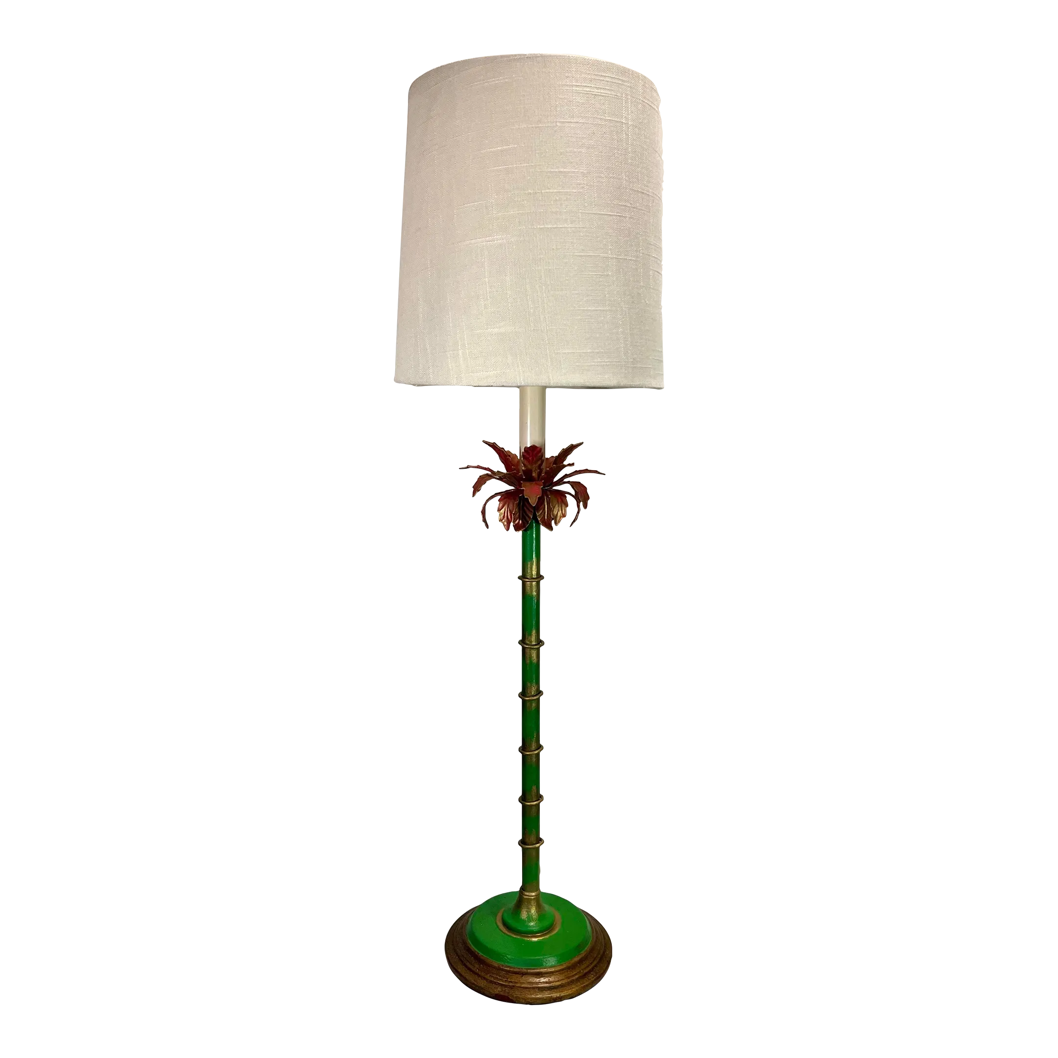 Vintage Palm Beach Regency Newly Painted Pink and Green Tole Palm Tree ...