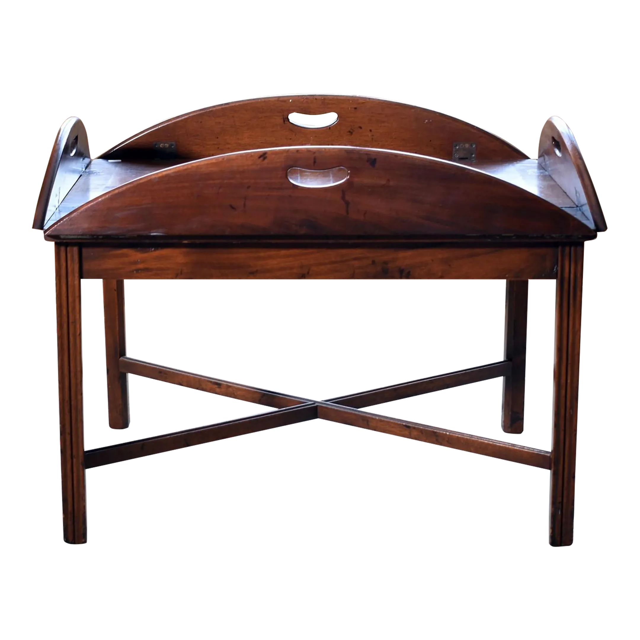 Late 20th Century Vintage English Mahogany Butler’s Tray Top Table ...
