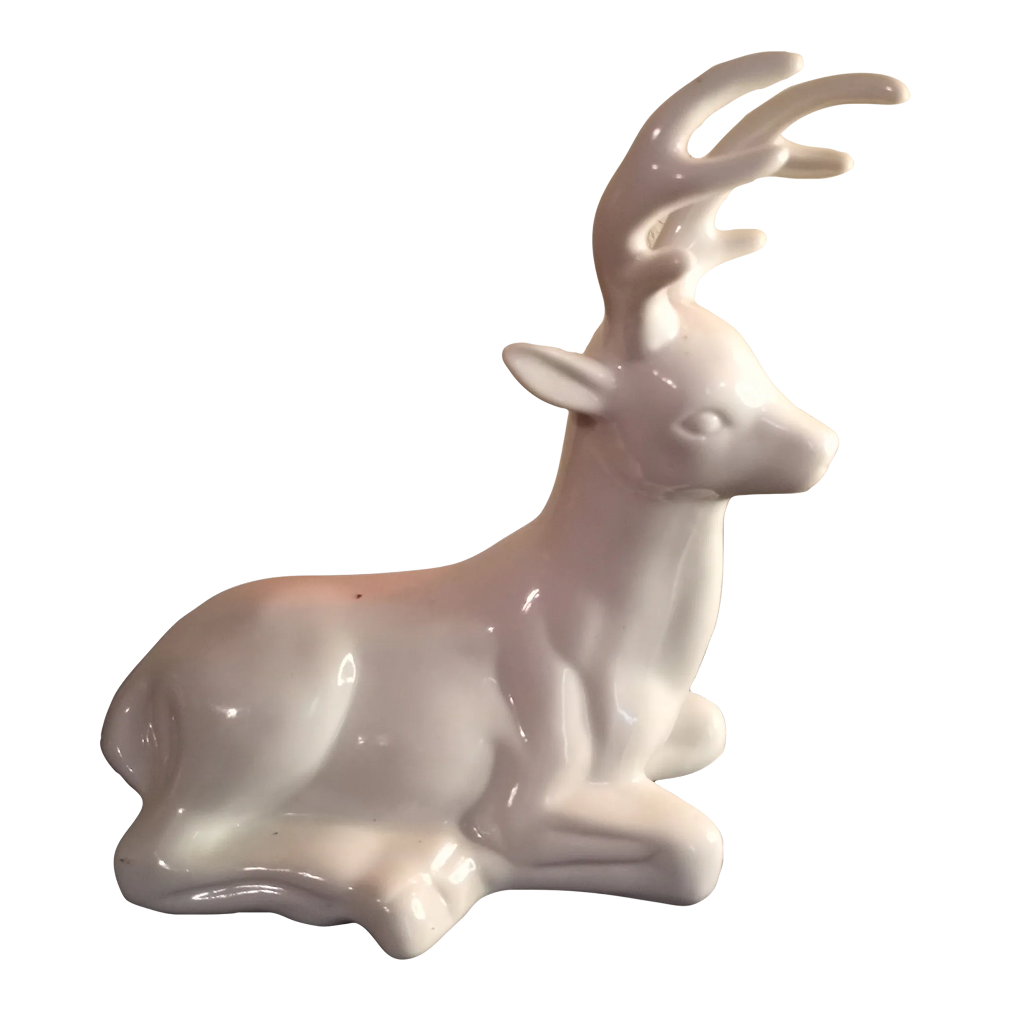 1980s White Porcelain Deer Figurine | Chairish