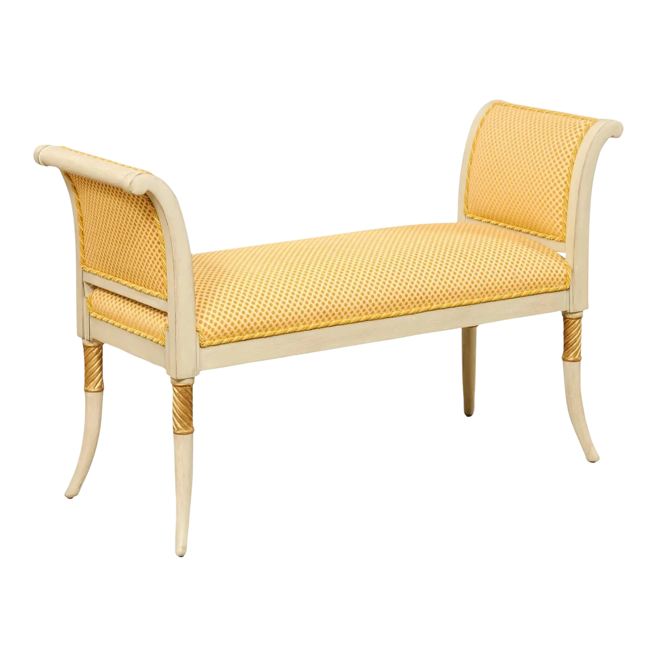 Vintage Italian Upholstered Window Bench | Chairish