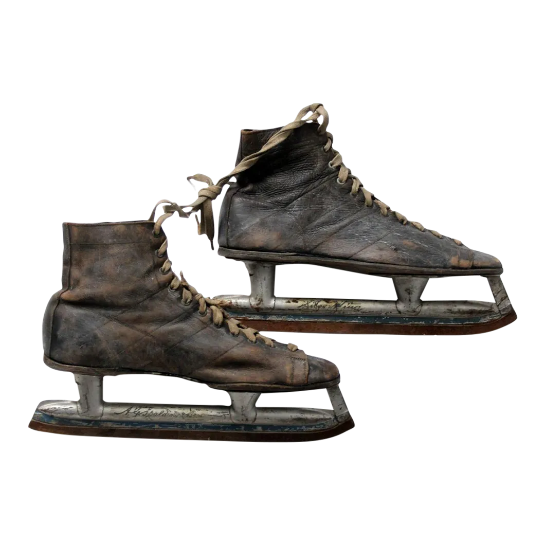 Vintage Ag Spaulding Silver Wing Ice Skates | Chairish