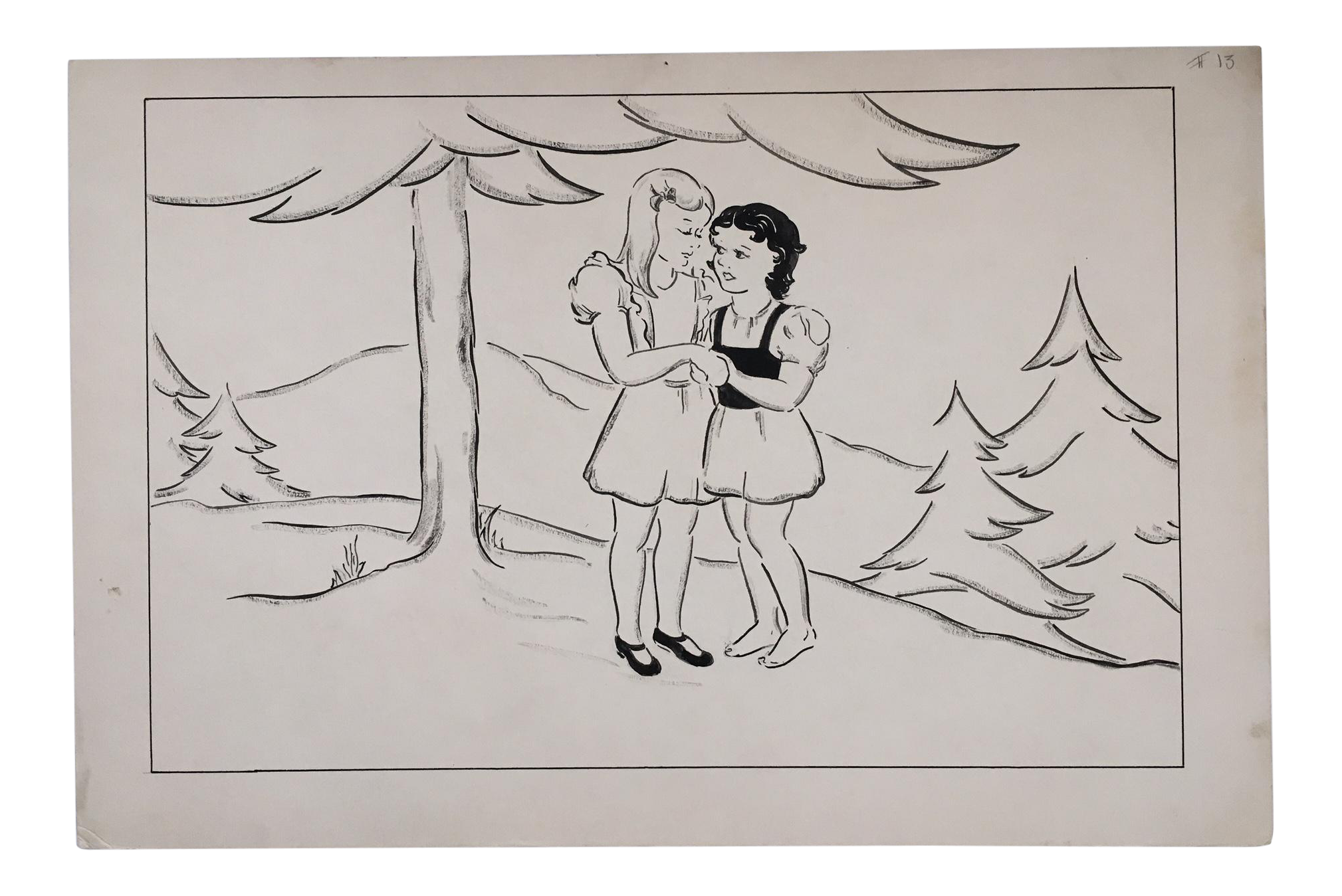 Vintage Pen & Ink Drawing From "Heidi" | Chairish