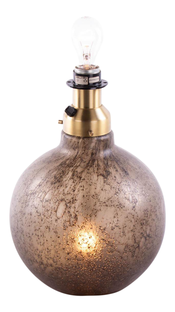 1960s Amber Glass & Brass Table Lamp by Peill & Putzler, Germany | Chairish