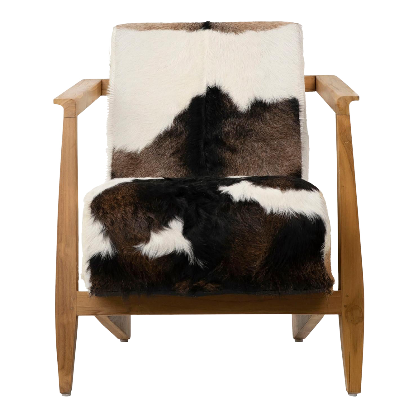 Brown & White Deco Cow Chair | Chairish