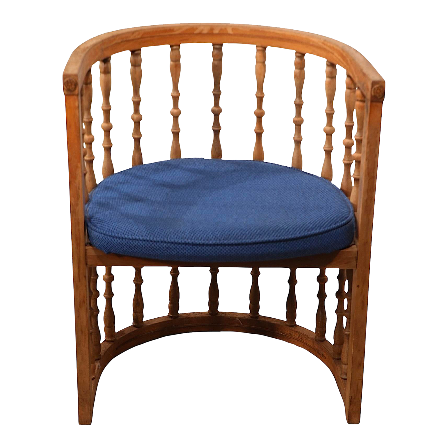 Brutalist Spanish Style Spindle Back Barrel Chair C 1970's | Chairish
