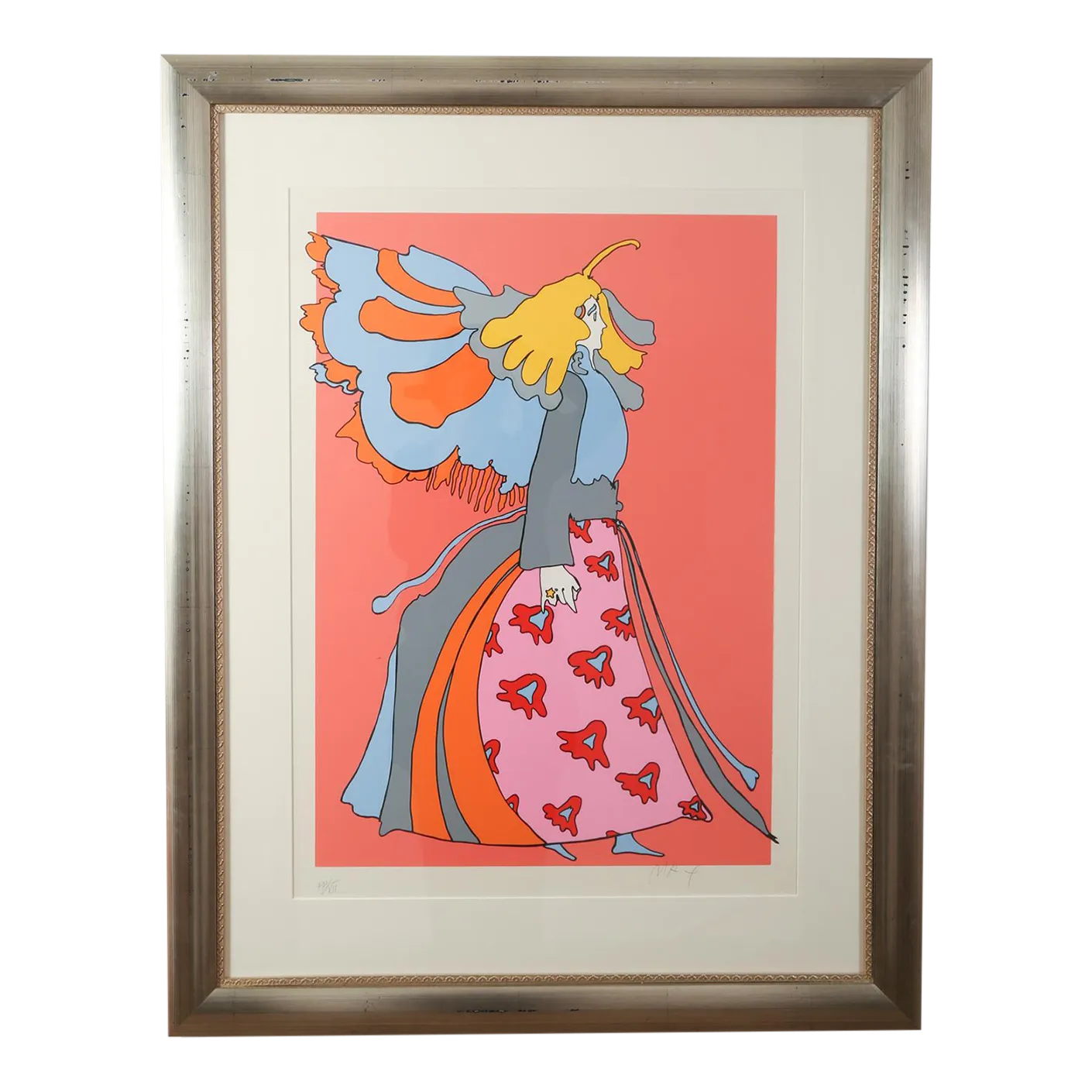 1978 Peter Max 'Angel' Pop Art Silkscreen, Framed | Chairish