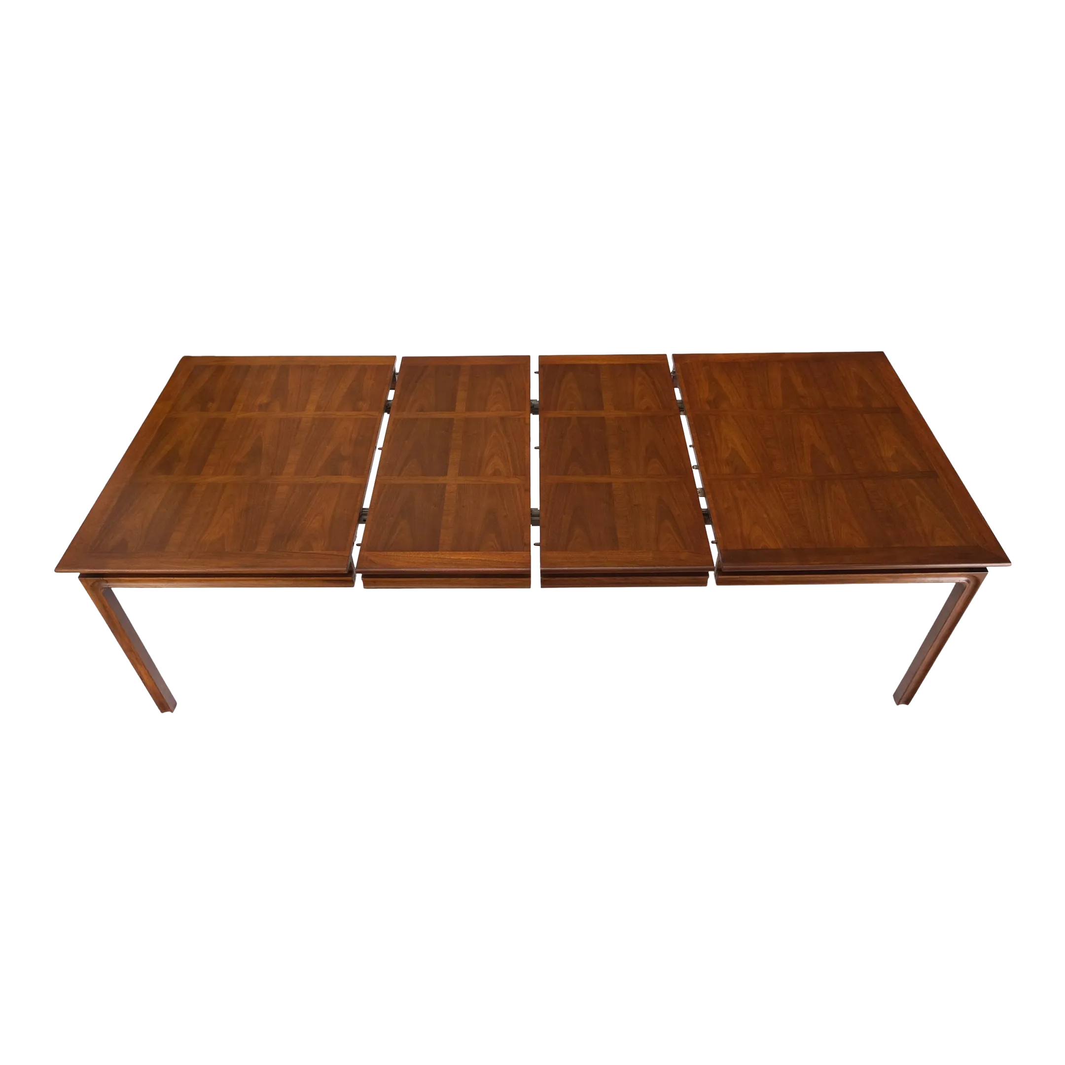 Large Oiled Walnut Two Extension Boards Leafs Rectangle Dining Table ...