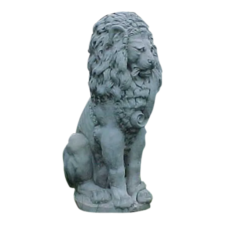 1970s Huge Sentinel Guard Lion Concrete Sculpture | Chairish