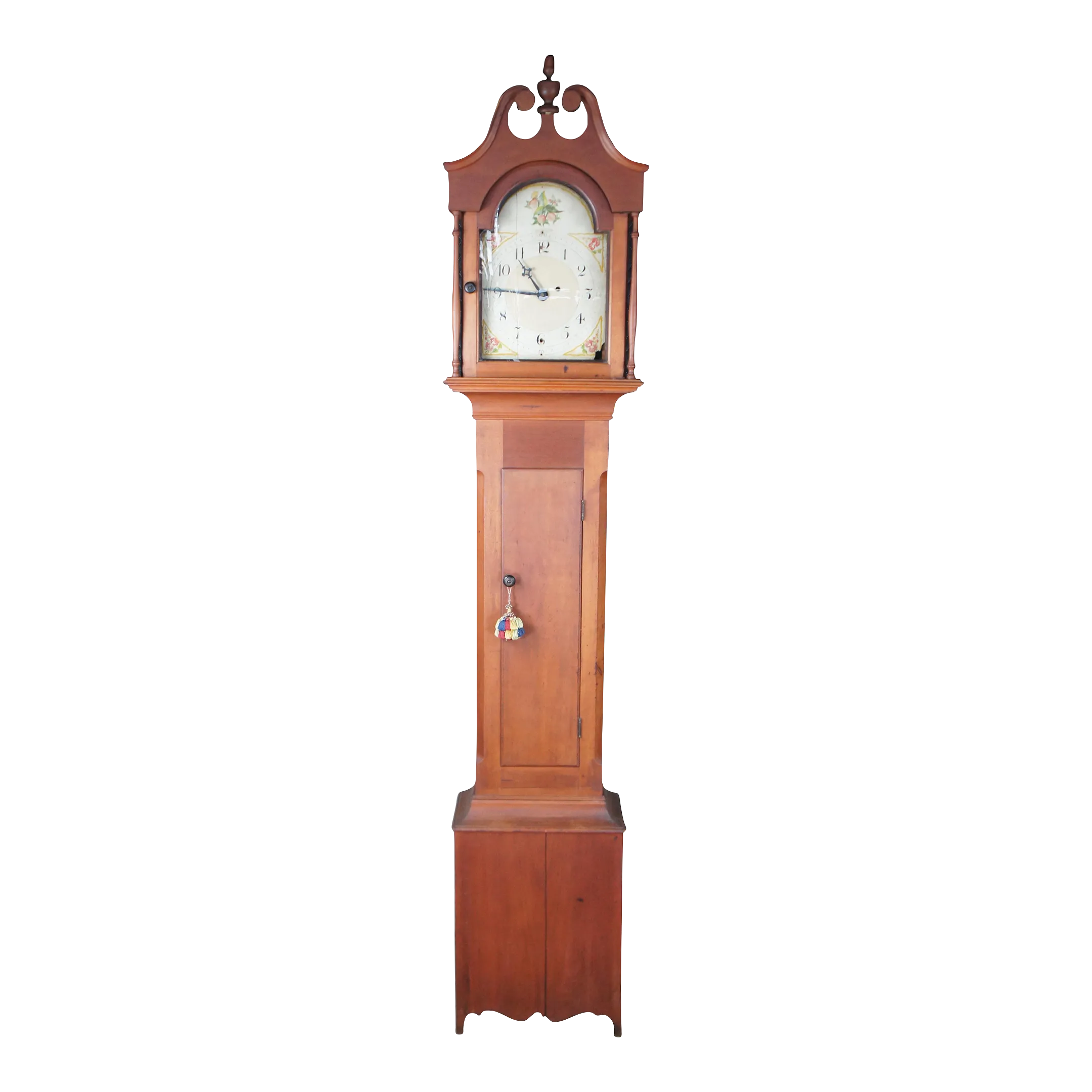 Antique 19th Century Early American Seth Thomas Poplar Tall Case Grandfather Clock | Chairish