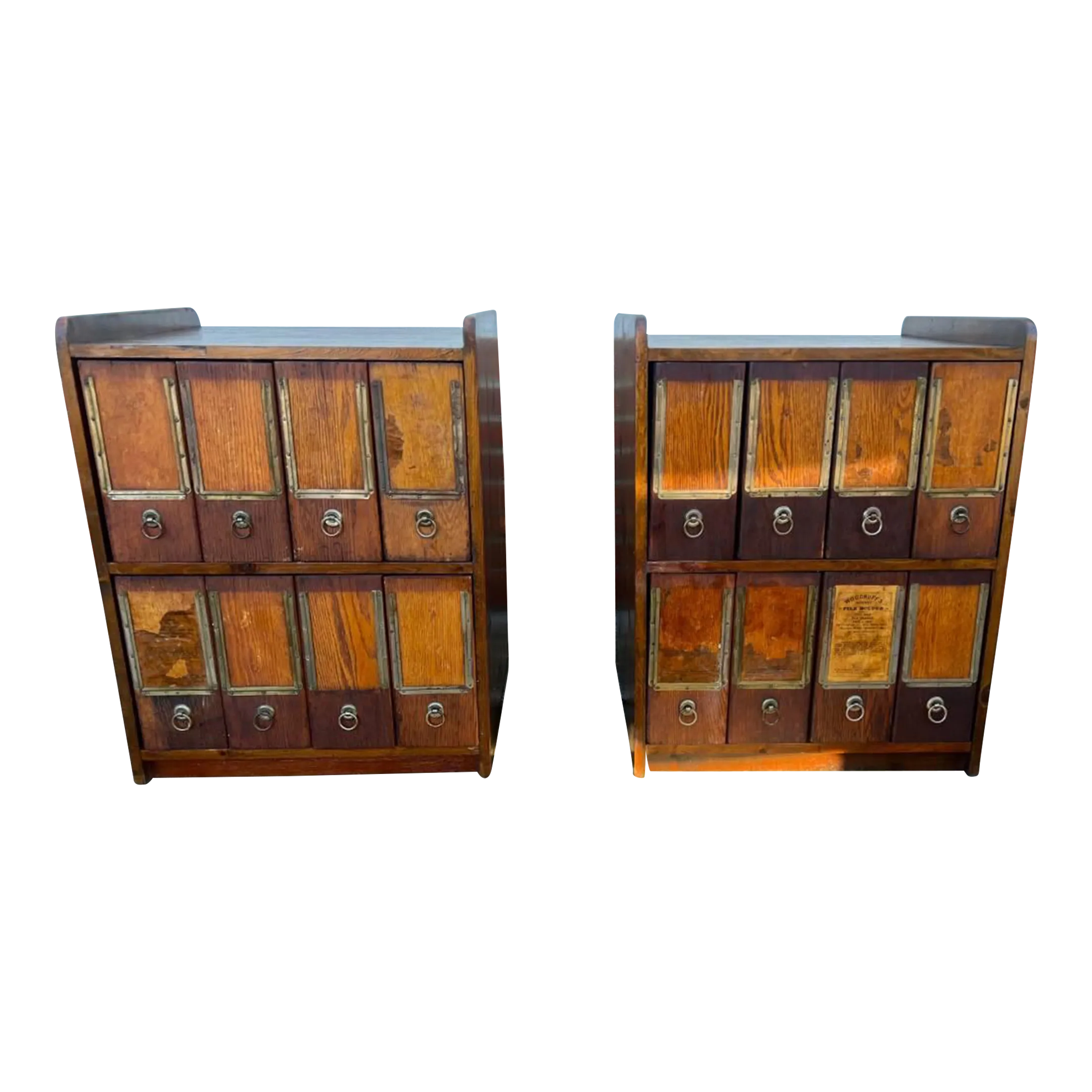 Pair of Antique Civil War Woodruff's Wooden Oak & Pinewood File ...