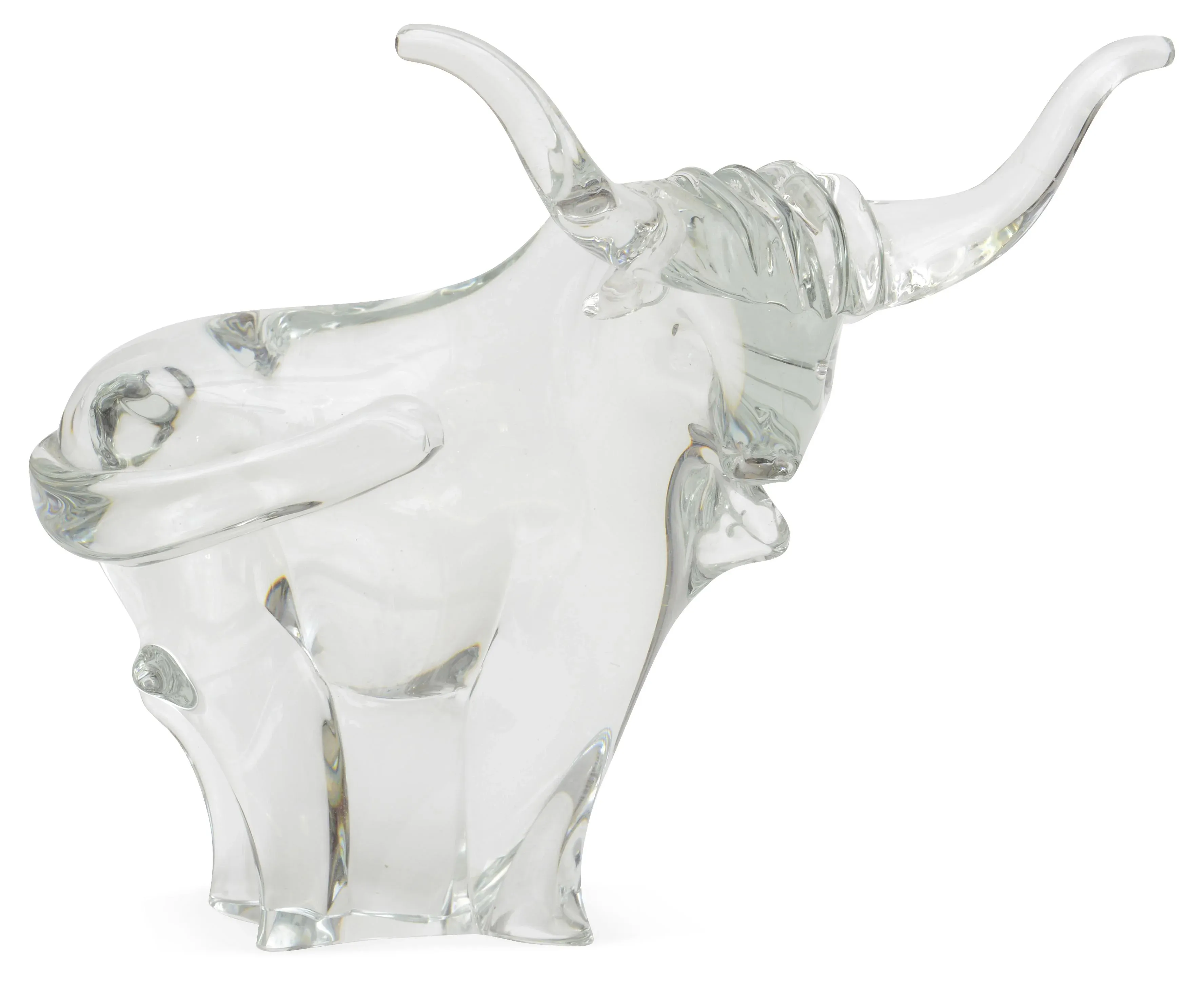 Ronneby Art Glass Bull | Chairish